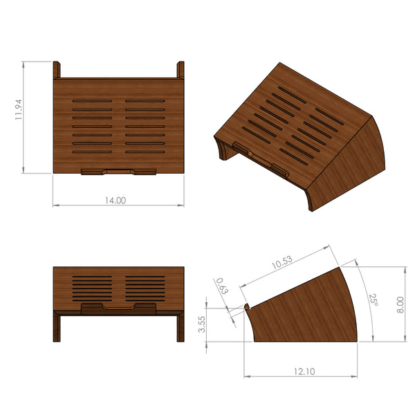 STAND // Solid Wood Laptop Stand with Folded Miter Joints - ROMI DESIGN